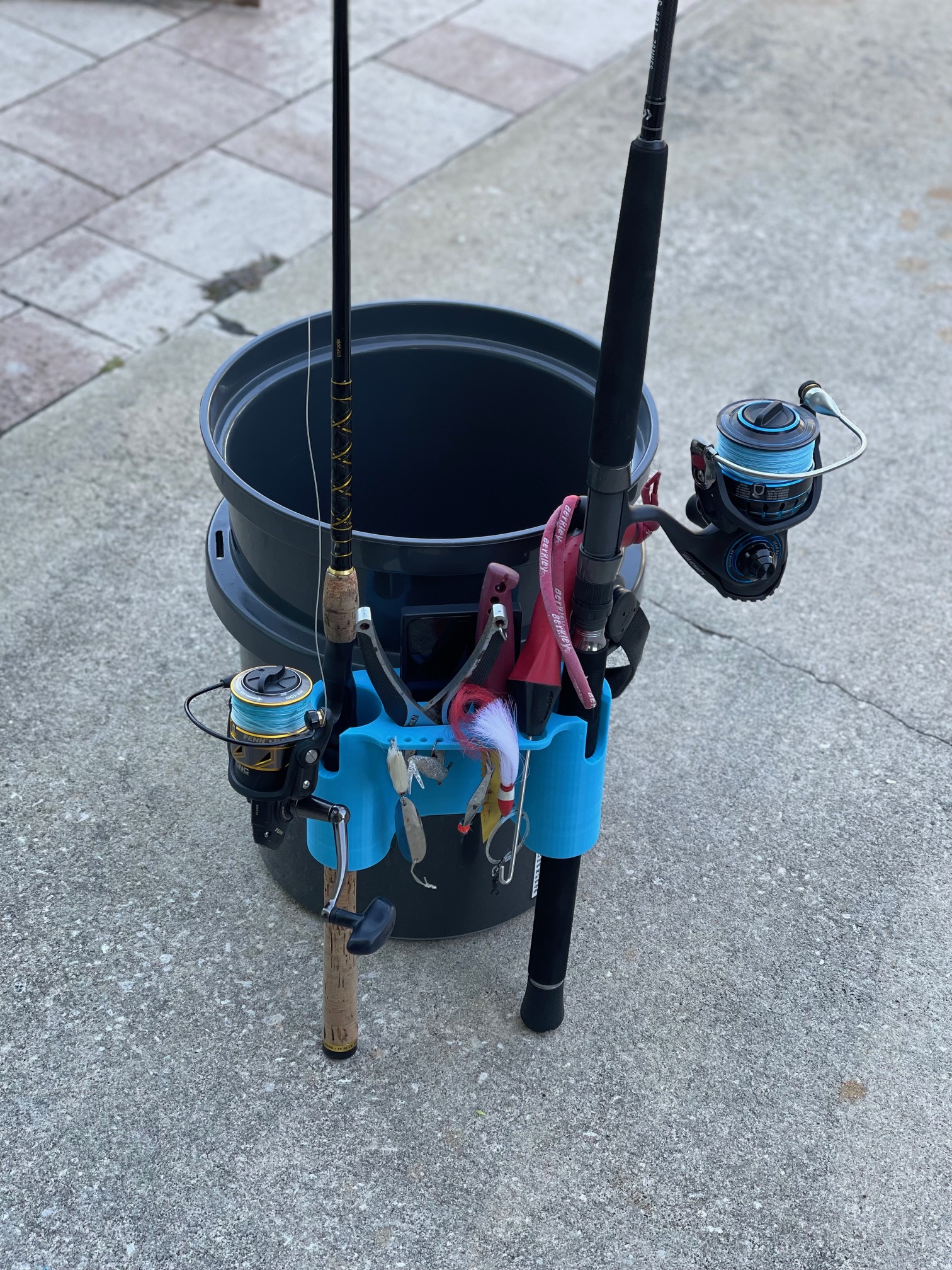 Bucket Fishing Pole Holder by Robert | Download free STL model ... Bucket Fishing Pole Holder by Robert | Download free STL model ...
