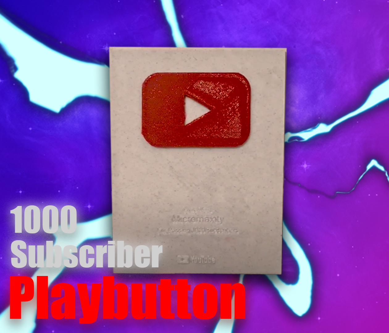 Custom YouTube Play Button for 1000 Subscribers par Micromaxity ...