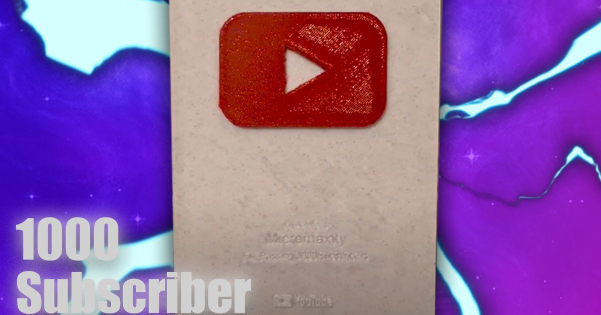Custom YouTube Play Button for 1000 Subscribers par Micromaxity ...