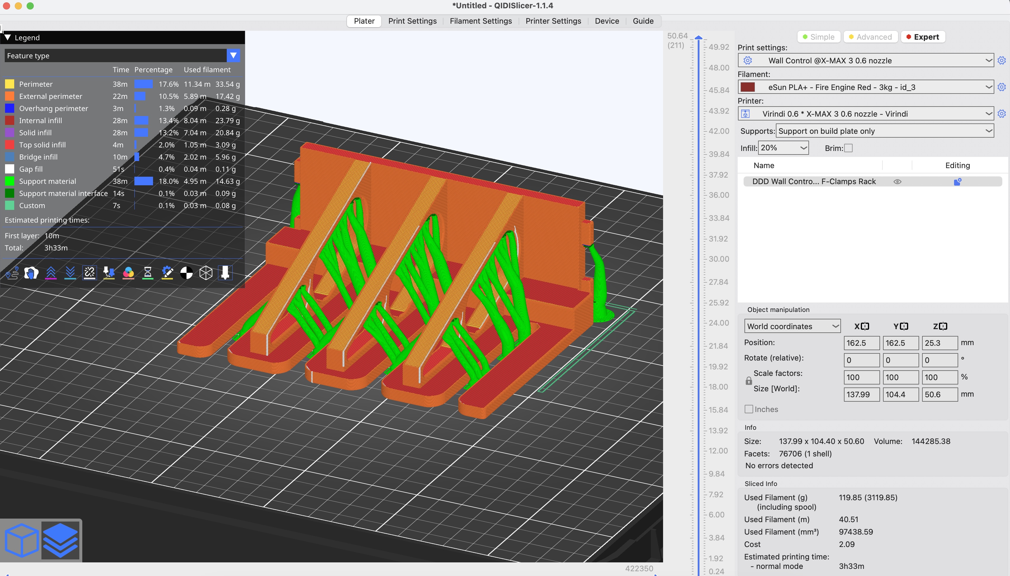 DDD Wall Control - F-Clamps Rack by jensbodal | Download free STL model ...