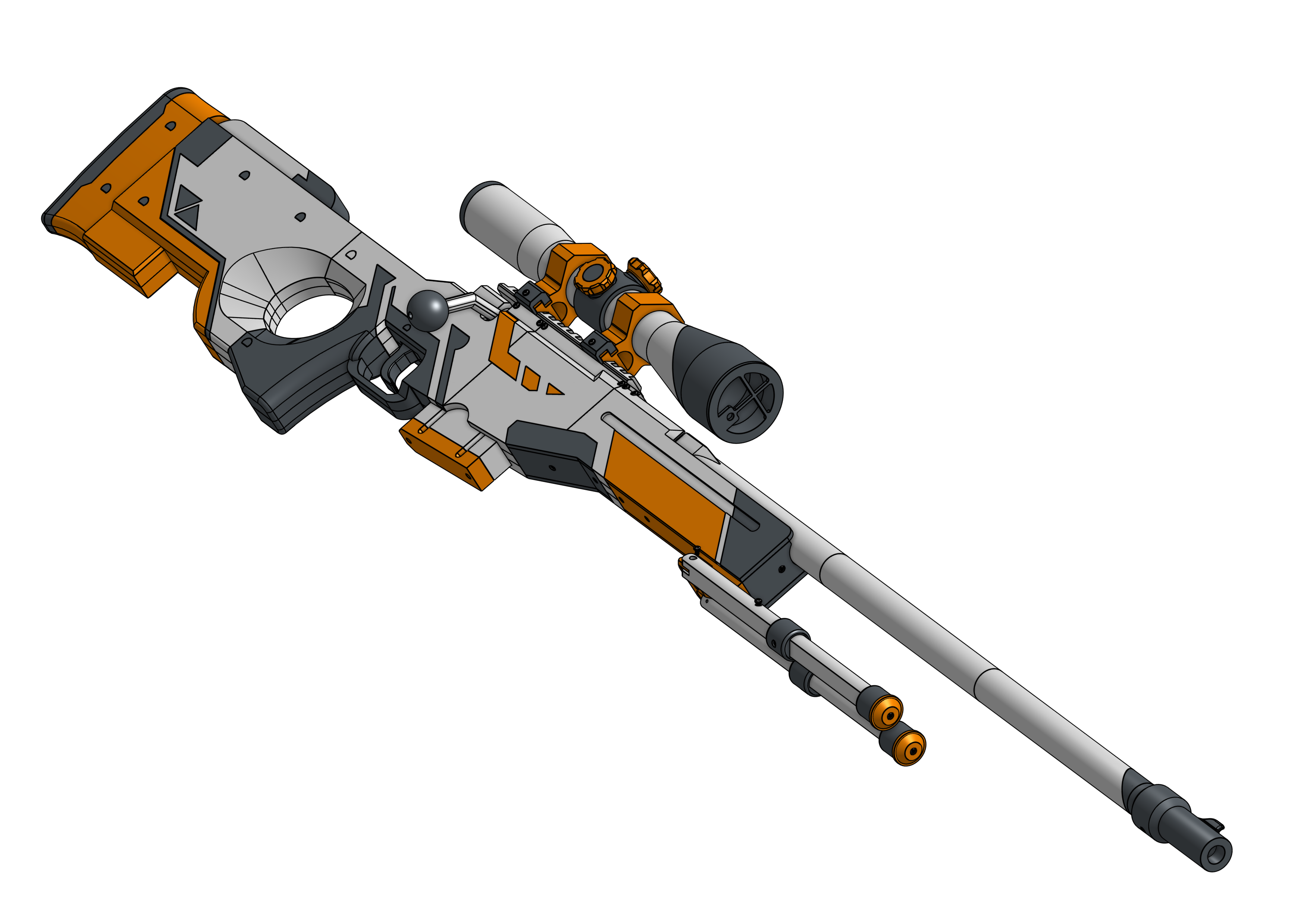 AWP Asiimov Sniper Rifle (Rubber Band Gun) by THE MOC CHANNEL ...