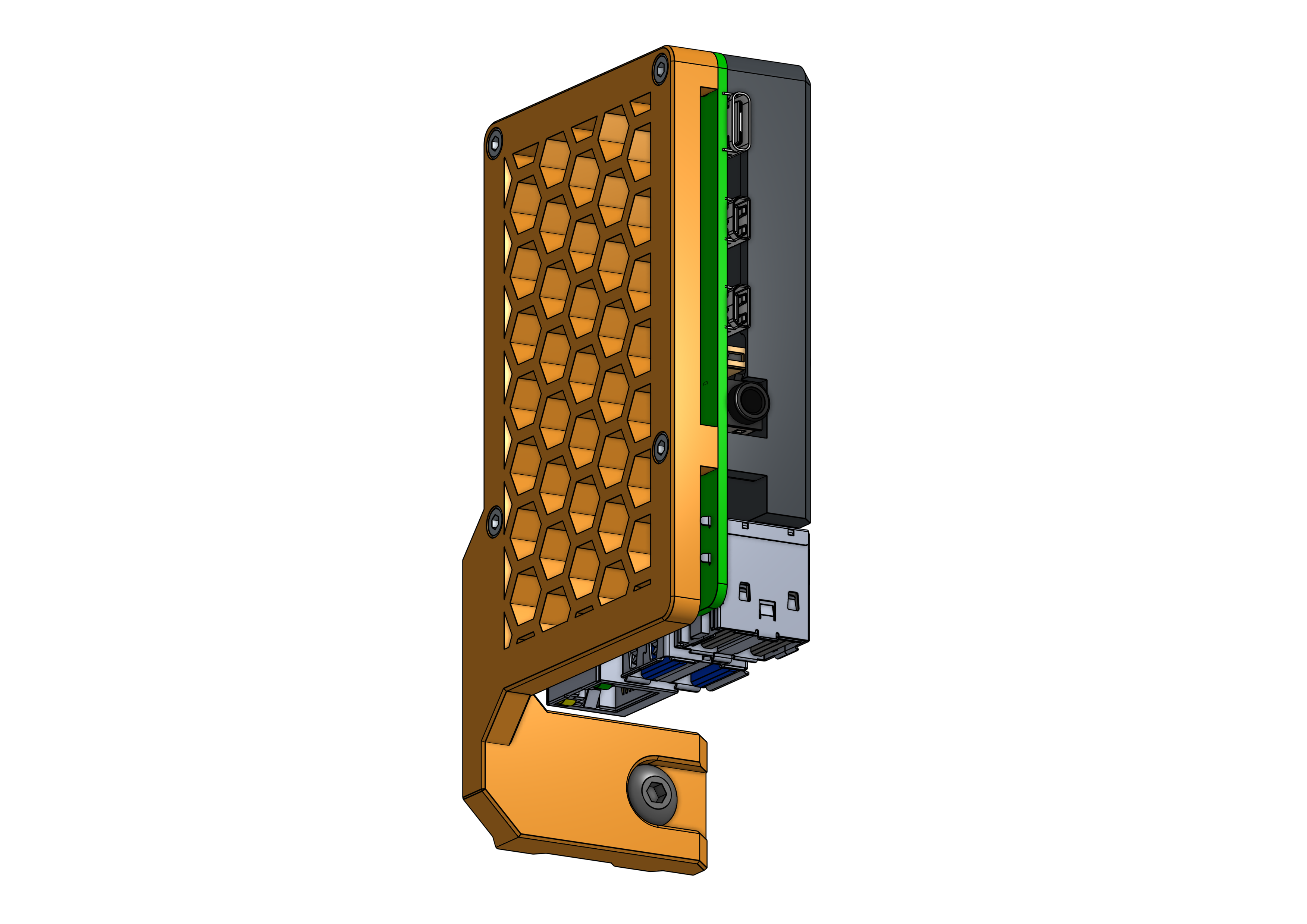 Armor Case Raspberry Pi Mount for Prusa Bear by 6d6178 | Download free ...