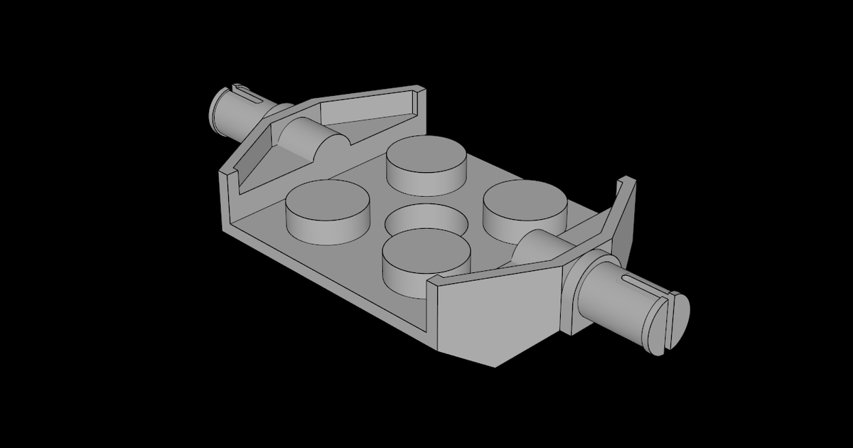 Lego Compatible (6157.dat) Plate 2 x 2 with 2 Wheel Pins Extended ...