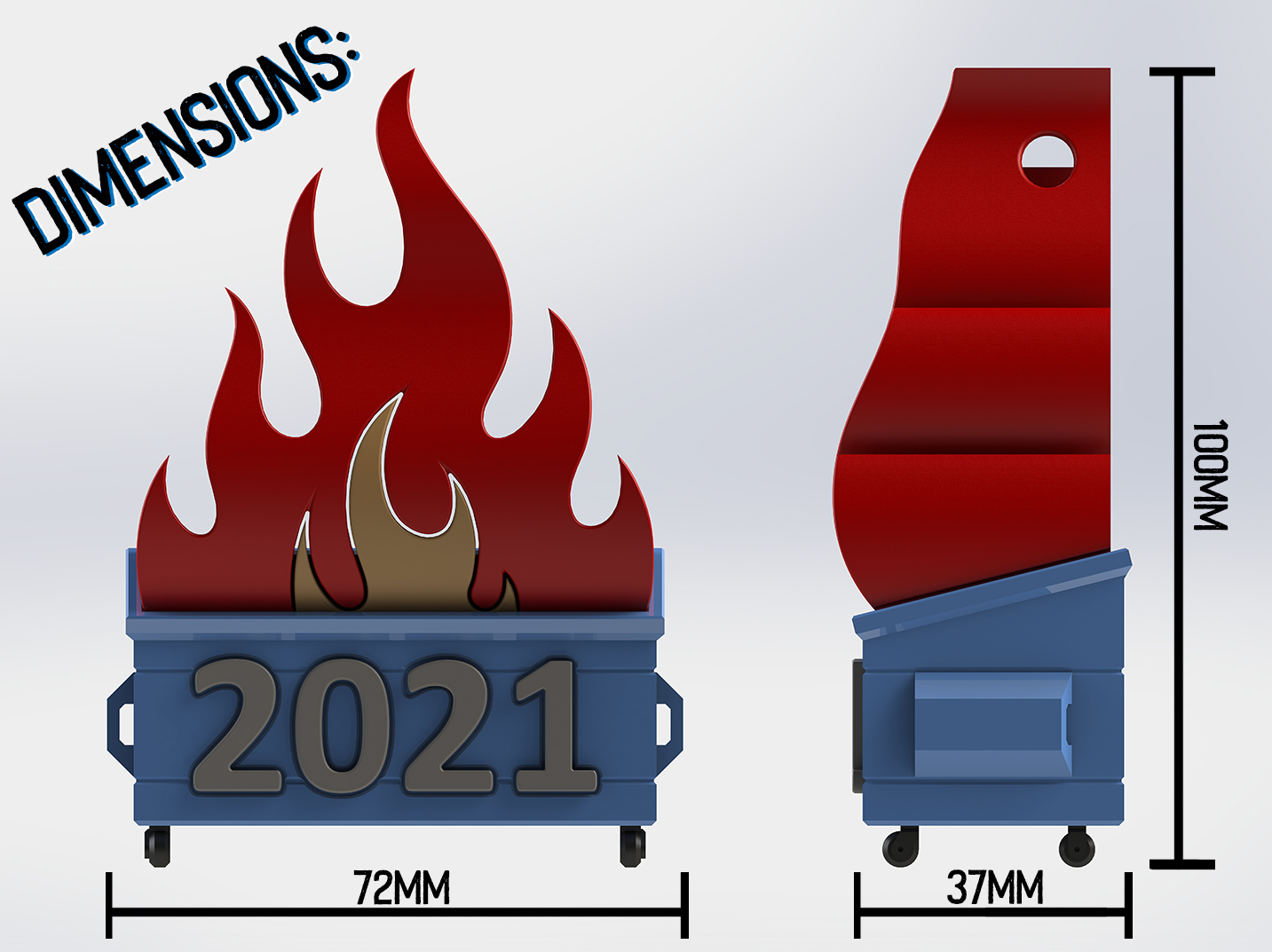 2021 Dumpster Fire Christmas Ornament by Lumanieri | Download free STL ...