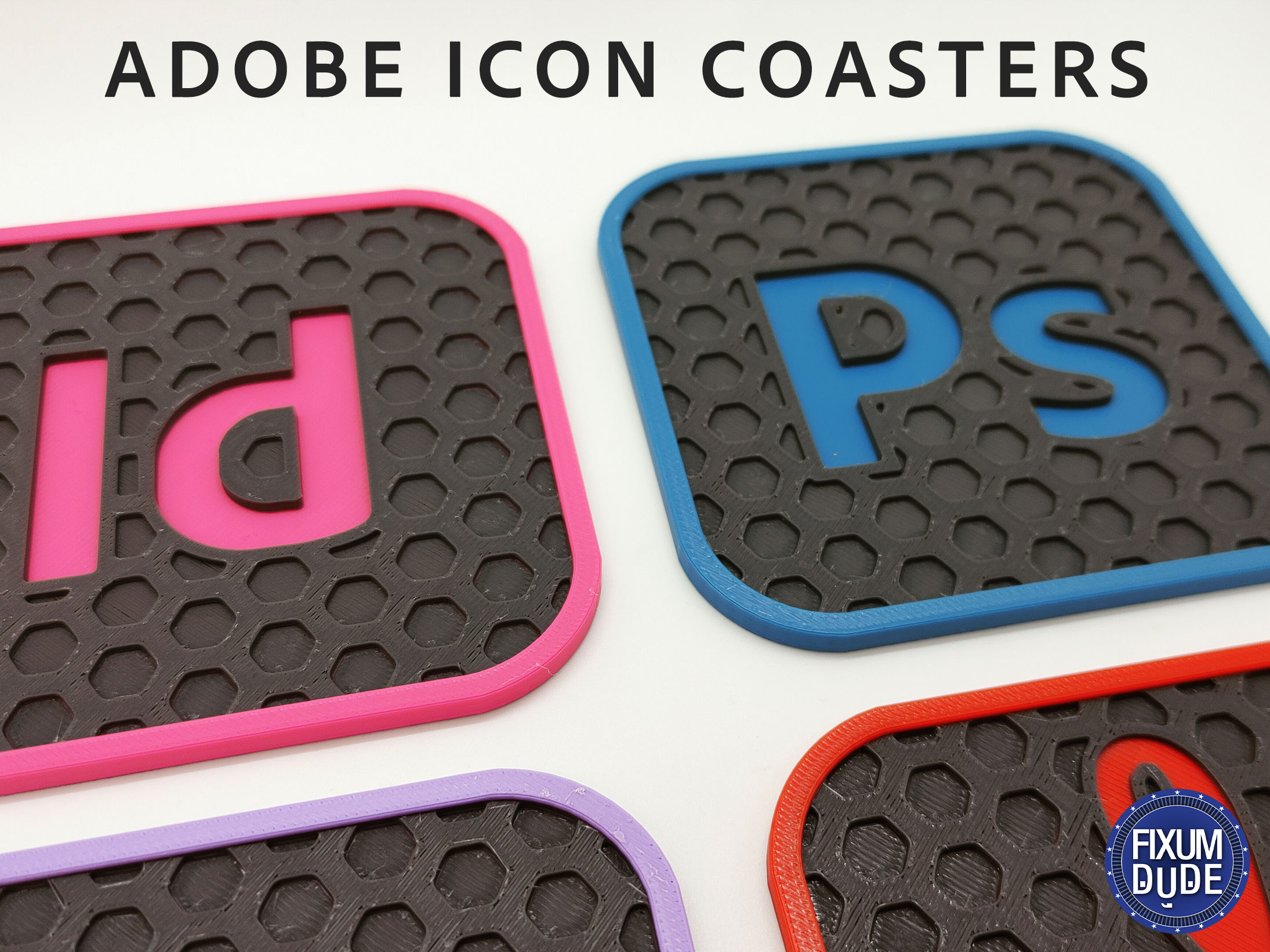 Adobe Creative Cloud Icon Coasters by fixumdude | Printables Store