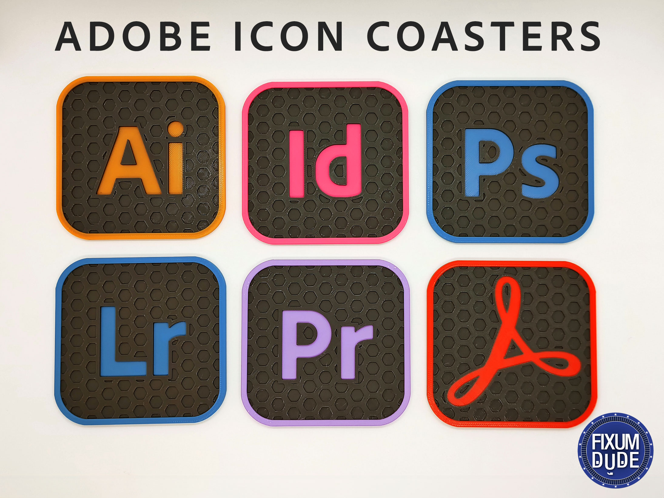 Adobe Creative Cloud Icon Coasters by fixumdude | Printables Store