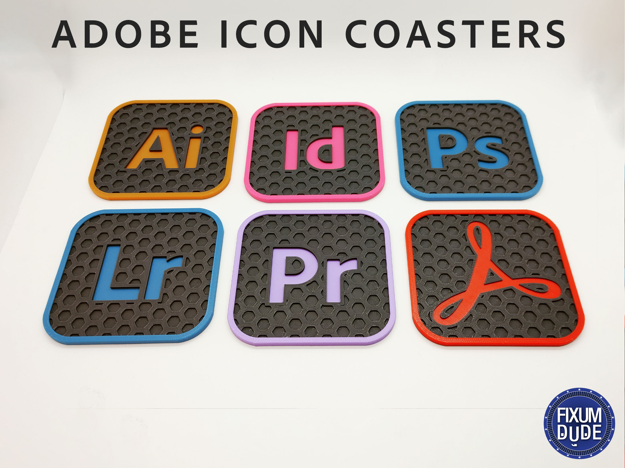 Adobe Creative Cloud Icon Coasters by fixumdude | Printables Store