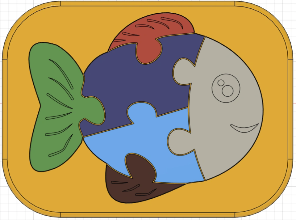 Fish puzzle for kids by ideat0m | Download free STL model | Printables.com