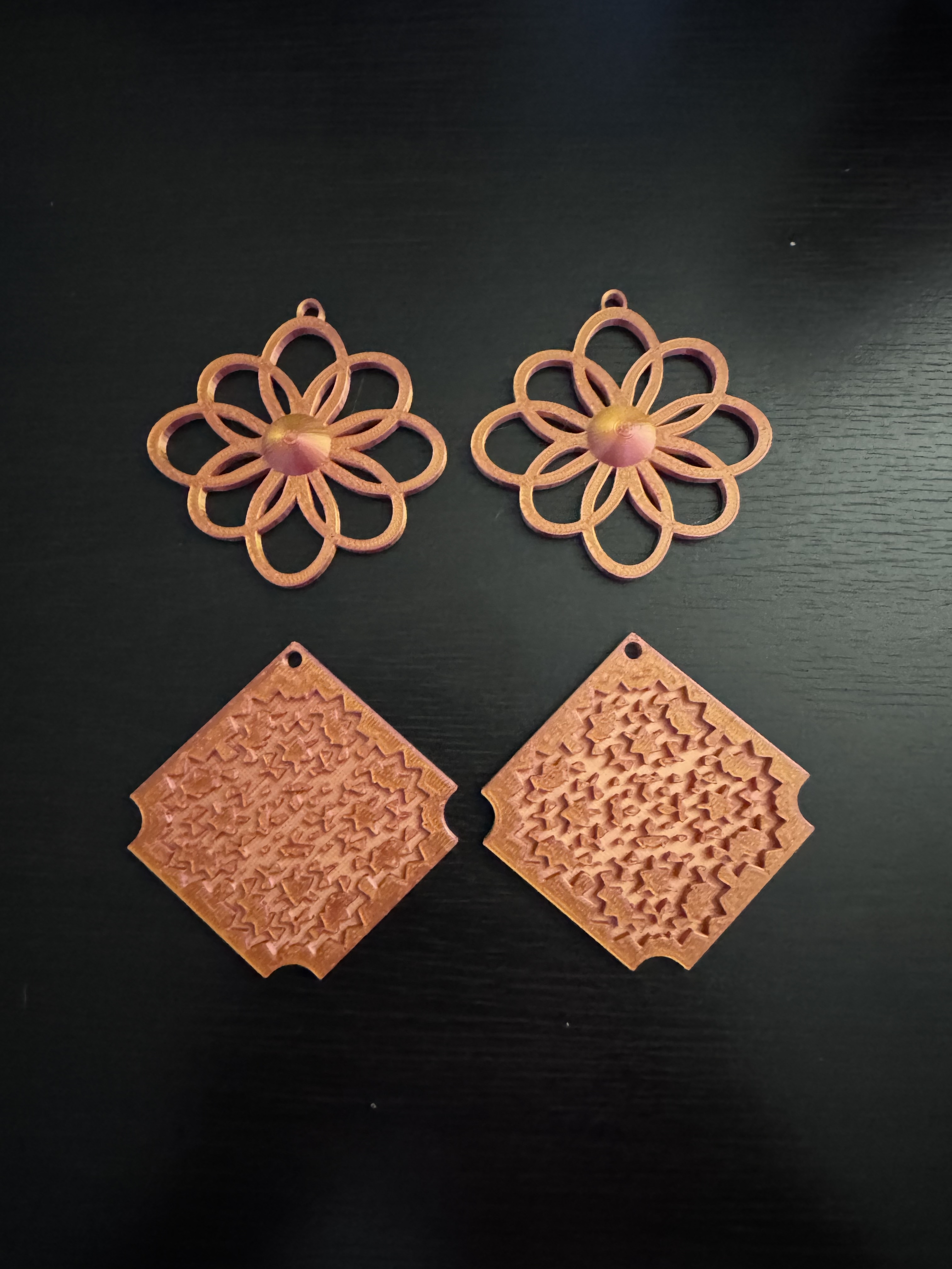 Flower - Gear Pattern Earring Set by jchun | Download free STL model ...
