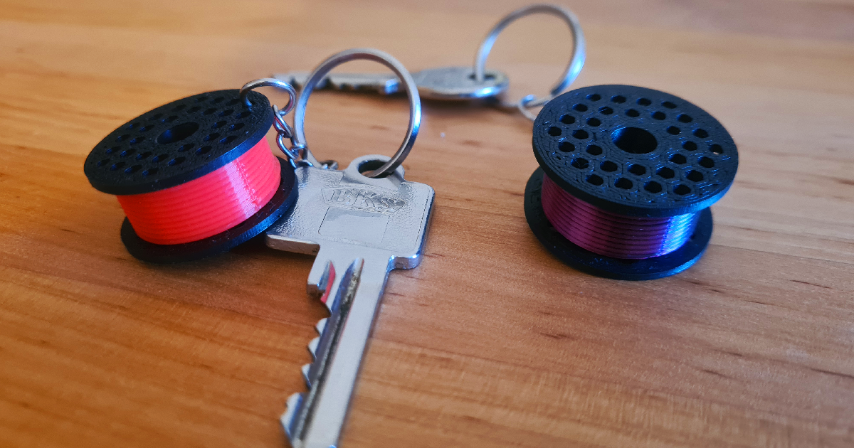 Filament spool keychain (with wall mount/holder) (commercial use) by ...