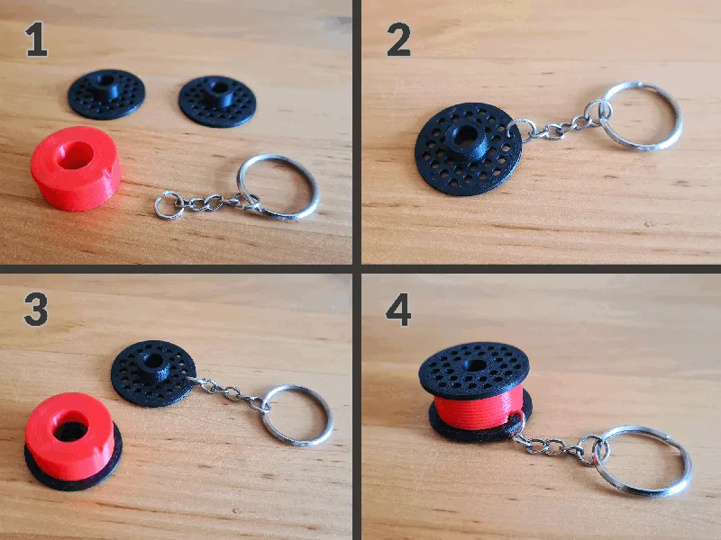 Filament spool keychain (with wall mount/holder) (commercial use) by ...