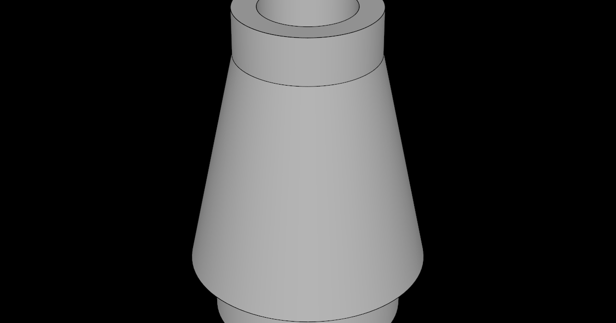 Lego Compatible (4589.dat) Cone 1 x 1 by thall72 | Download free STL ...