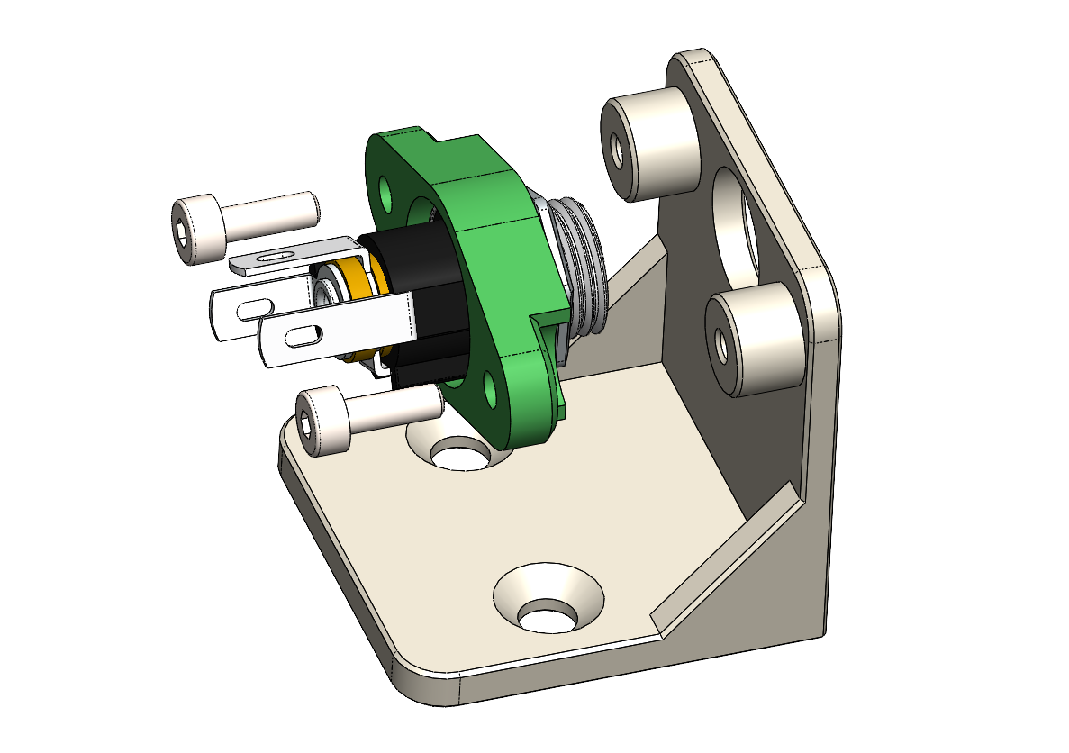DC barrel jack mount 5.5 x 2.1 25 by NERDCORNER | Download free STL ...