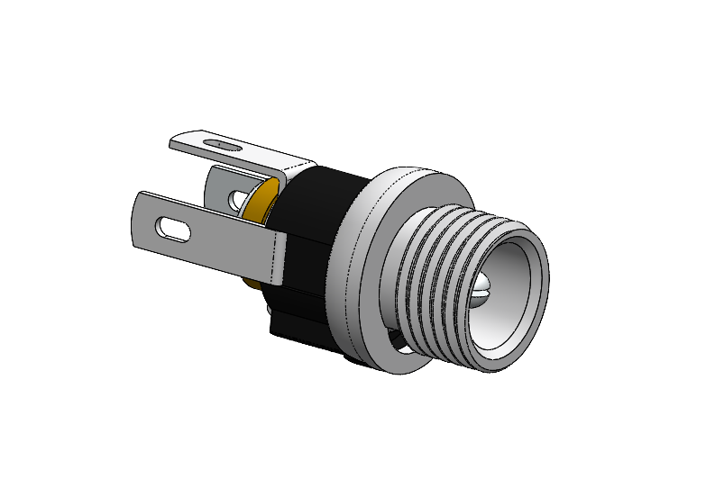 DC barrel jack mount 5.5 x 2.1 25 by NERDCORNER | Download free STL ...