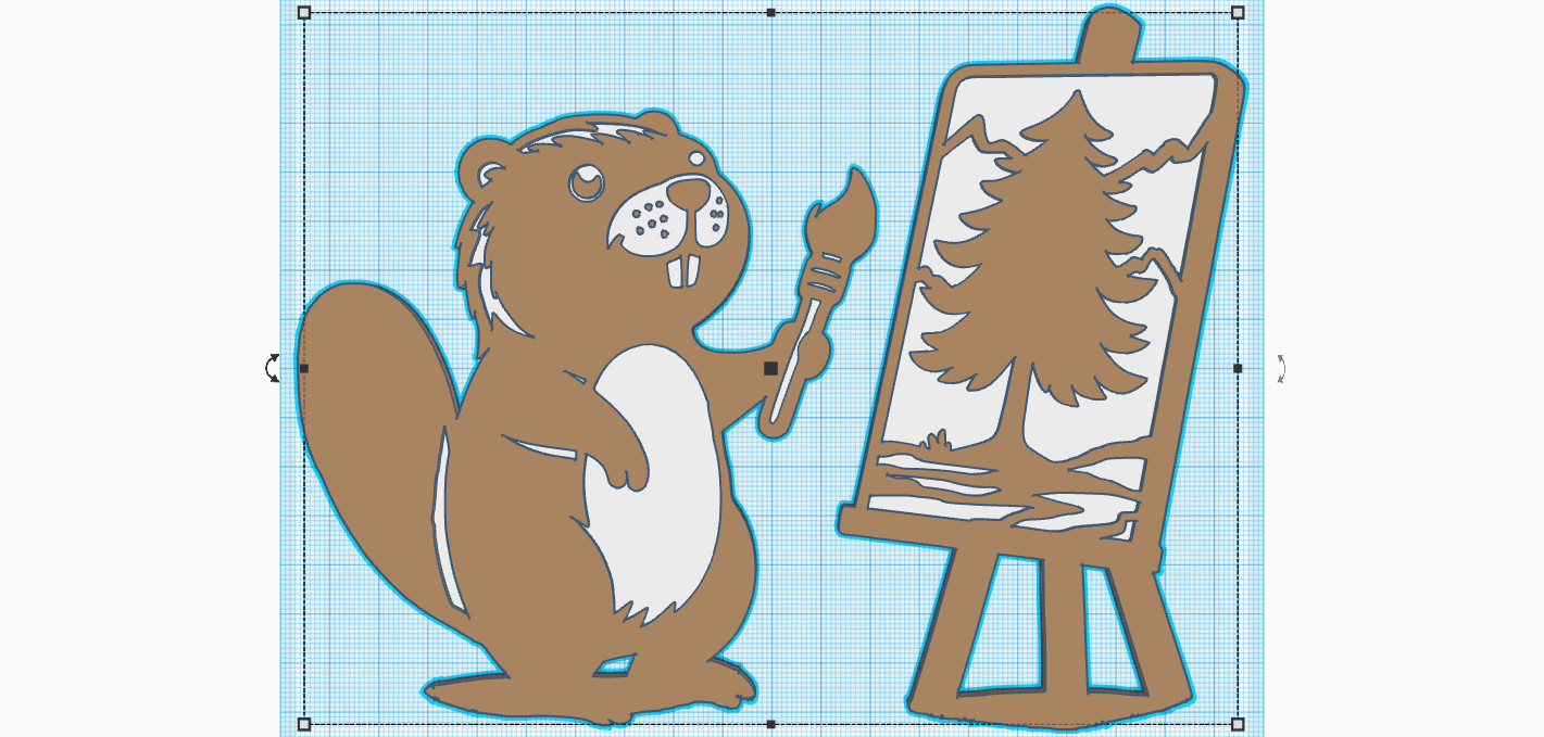 Beaver Artist Wallart by Eva Máčová | Download free STL model ...