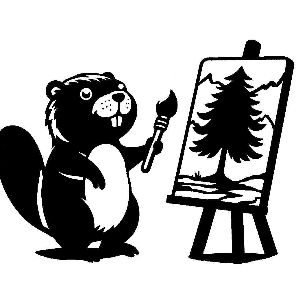 Beaver Artist Wallart by Eva Máčová | Download free STL model ...