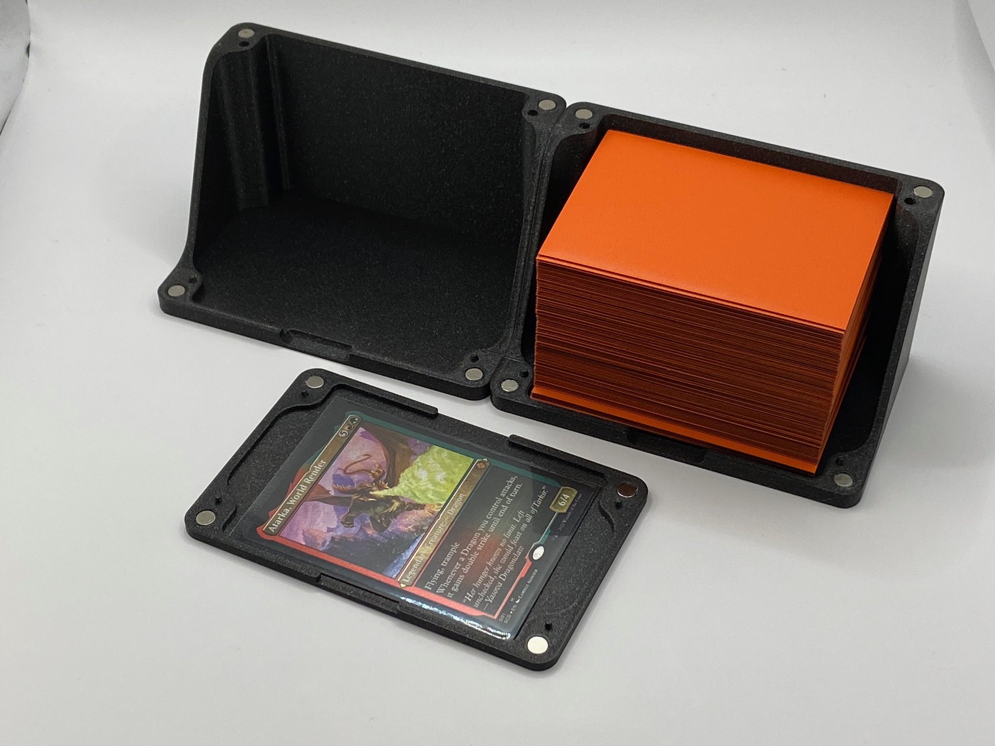 COMMANDER EDH DECK BOX AND TRAYS FOR MAGIC THE GATHERING, POKEMON, OR ...