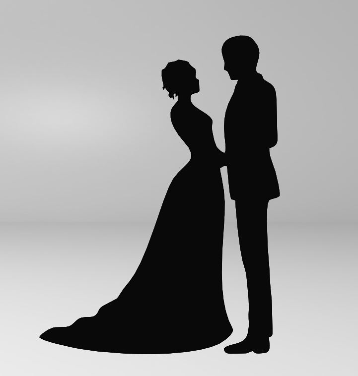 WEDDING DECOR, 2D WEDDING, LINE ART WEDDING, TOPPER WEDDING, WALL ...