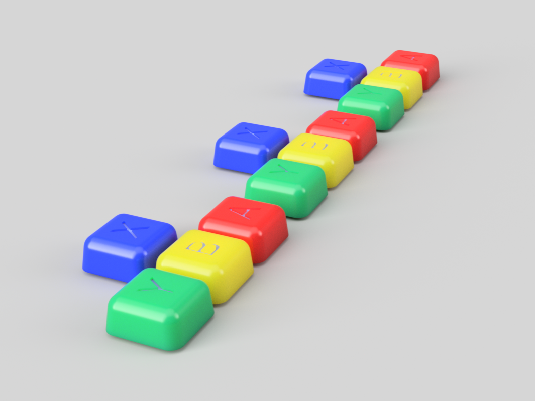 SNES Buttons Keycaps by Gno | Download free STL model | Printables.com