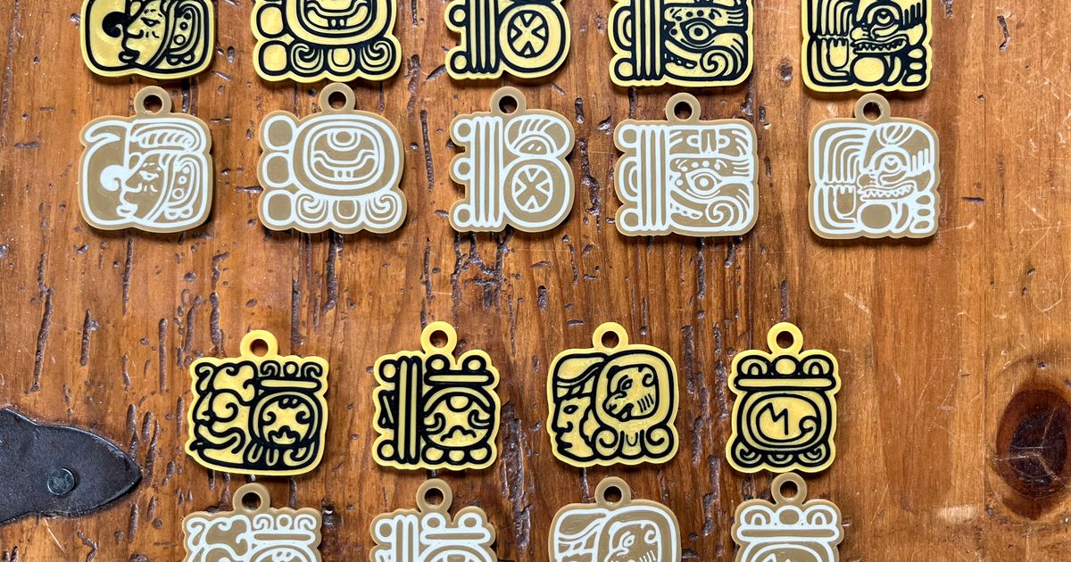 Maya Glyph Keychain by tmicke | Download free STL model | Printables.com