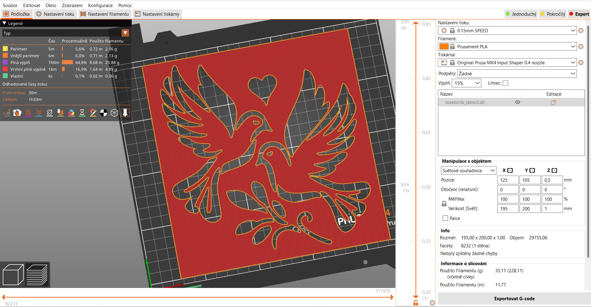 Stencil: Lovebirds 1 by Nina Máčová | Download free STL model ...