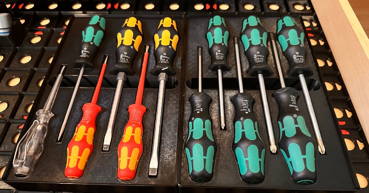 Wera Kraftform XXL 2 screwdriver set gridfinity by telefaksi | Download ...