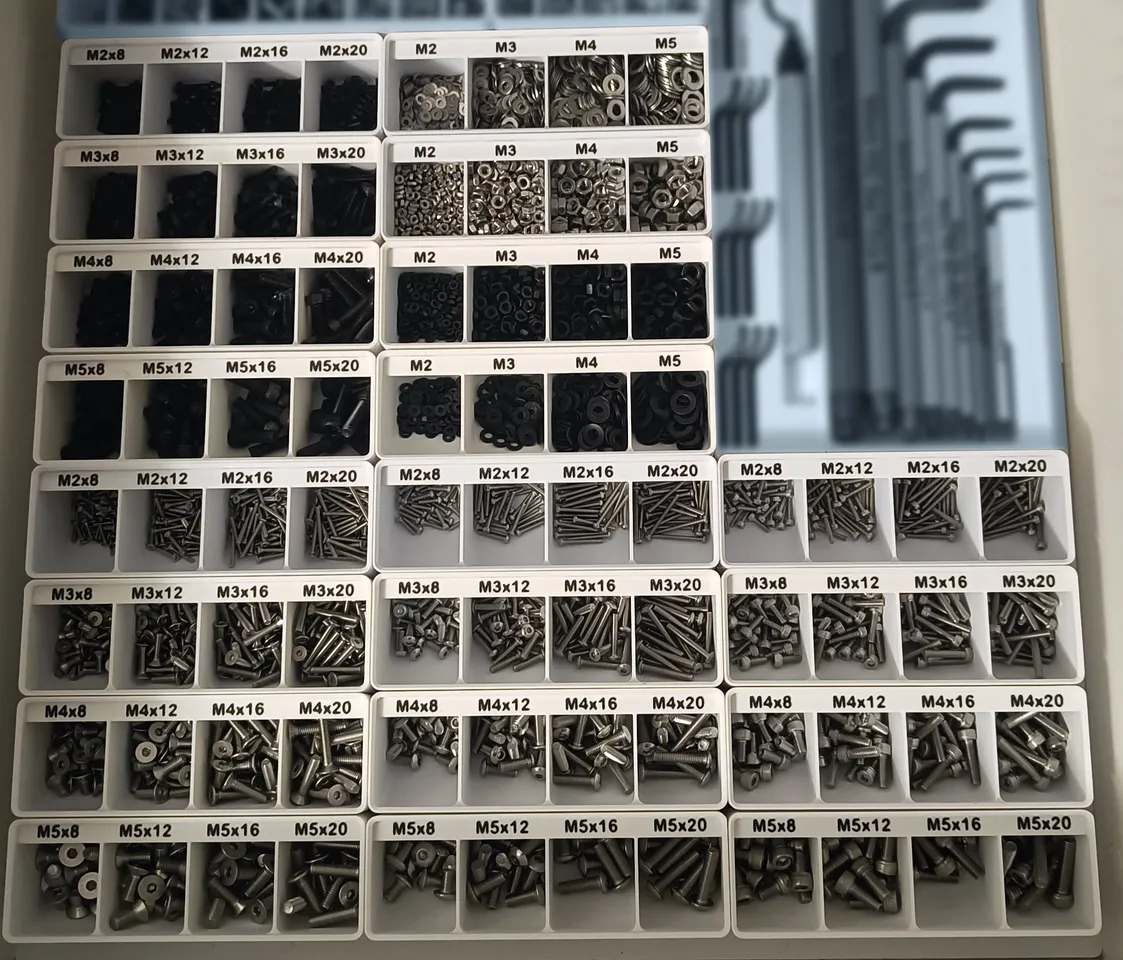 Gridfinity Boxes for Screws, Nuts, and Washers by ErikSlevin | Download free STL model ...