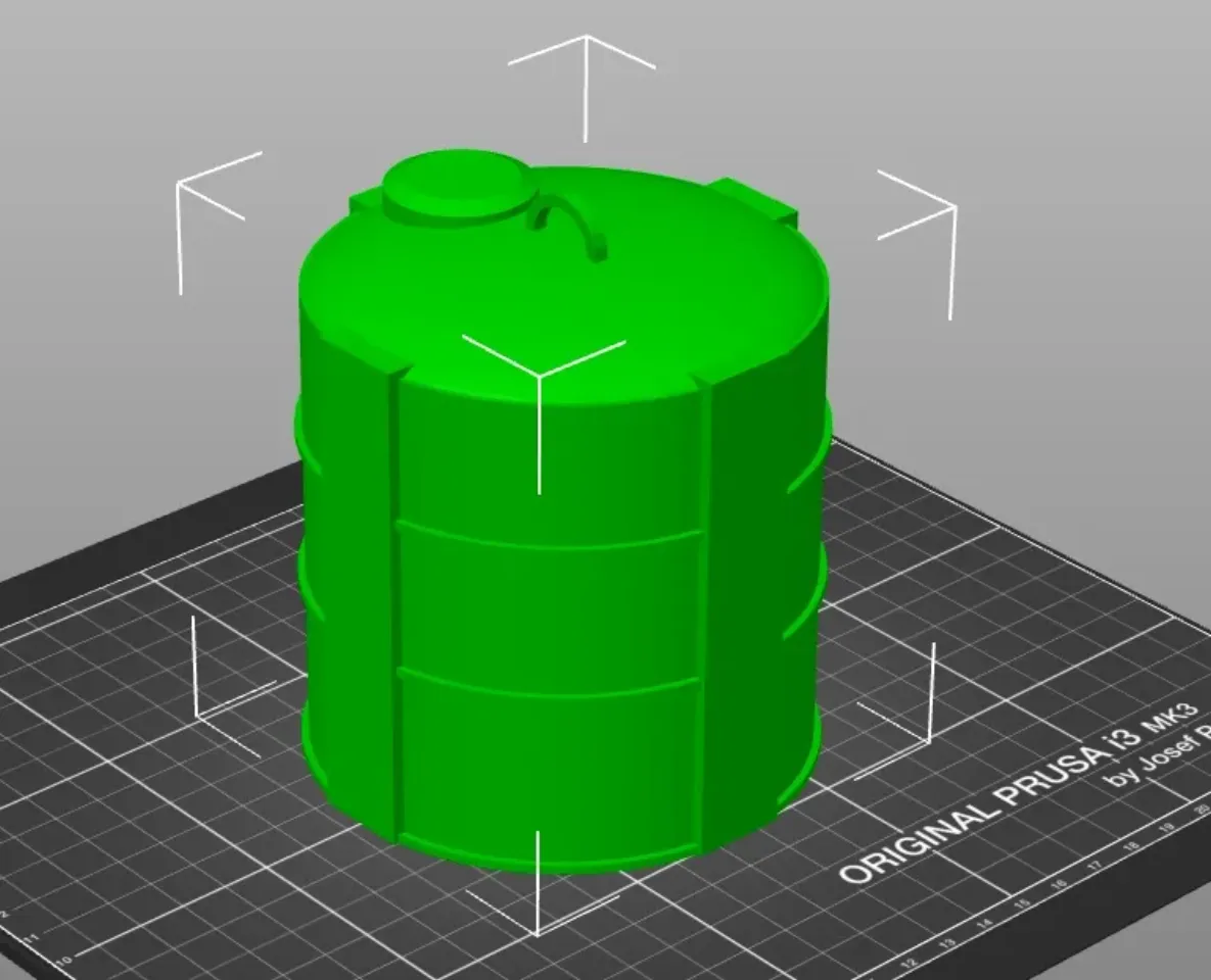 Water tank for construction site for diorama 1/16, 1/14 ,1/12,1/10 by ...