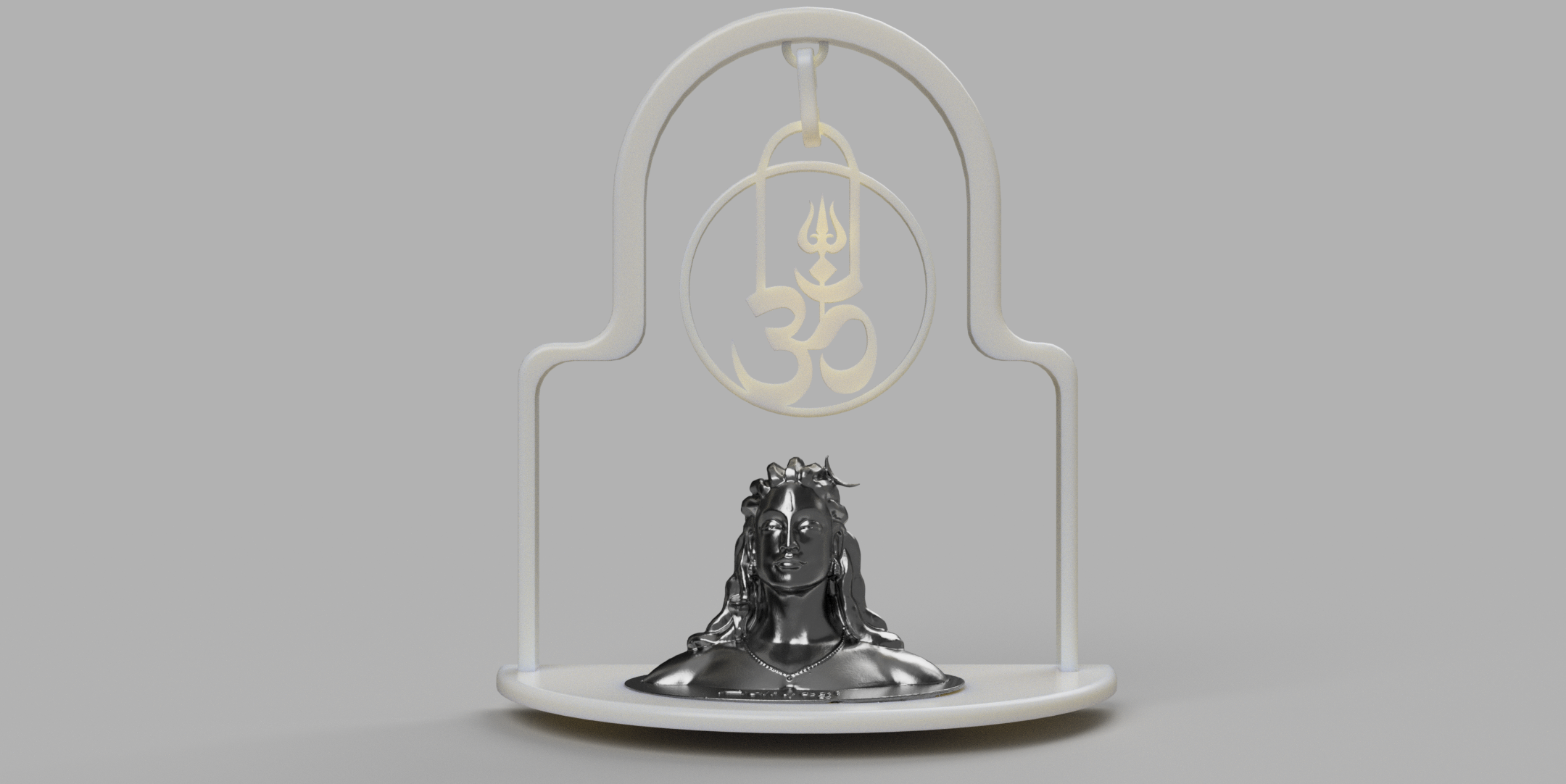 3D Printed Shiva Bust with Om Symbol and Trishul Design by frames ...