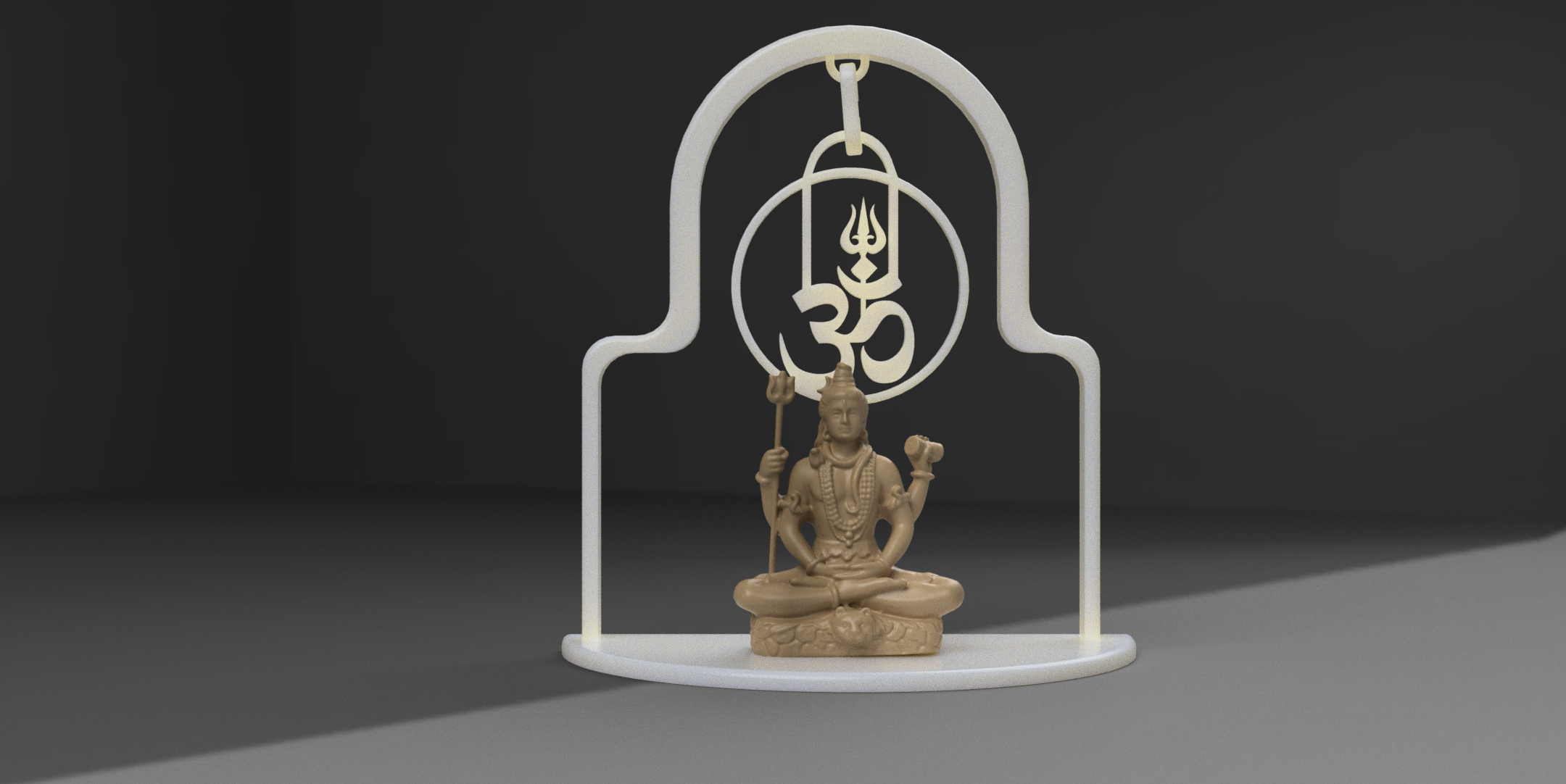 3D Printed Shiva Bust with Om Symbol and Trishul Design by frames ...