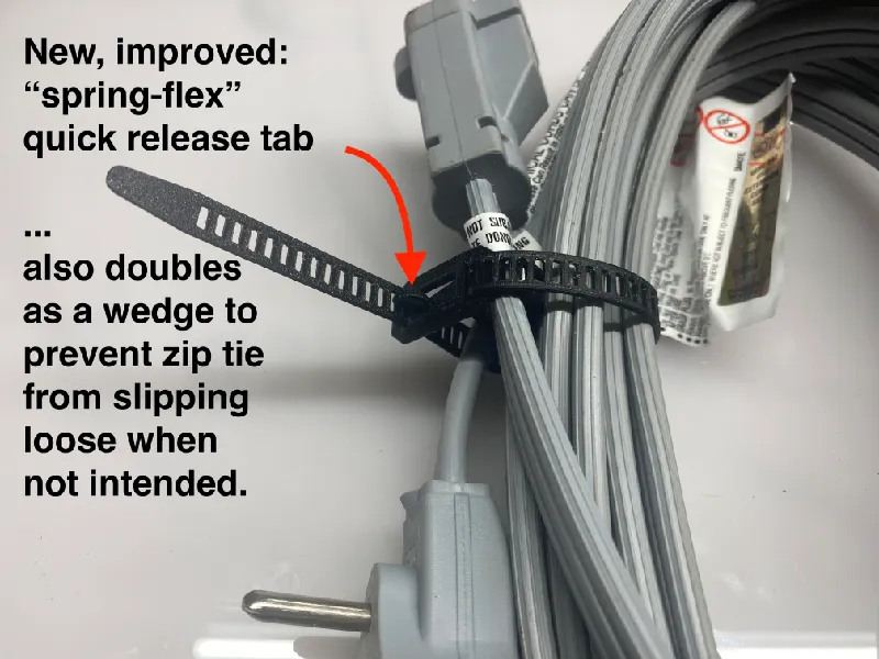 Improved, new, reusable zip ties! 4 lengths to choose from, batches ...
