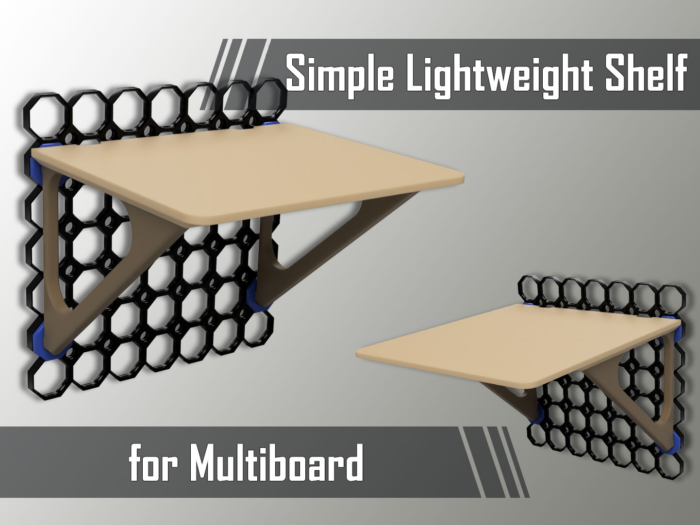 Large simple flat Shelf for Multiboard by Warlogh | Download free STL ...
