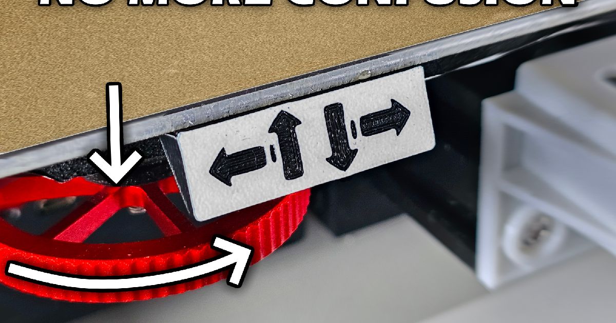 Bed leveling wheel direction indicator by Magmabow | Download free STL ...