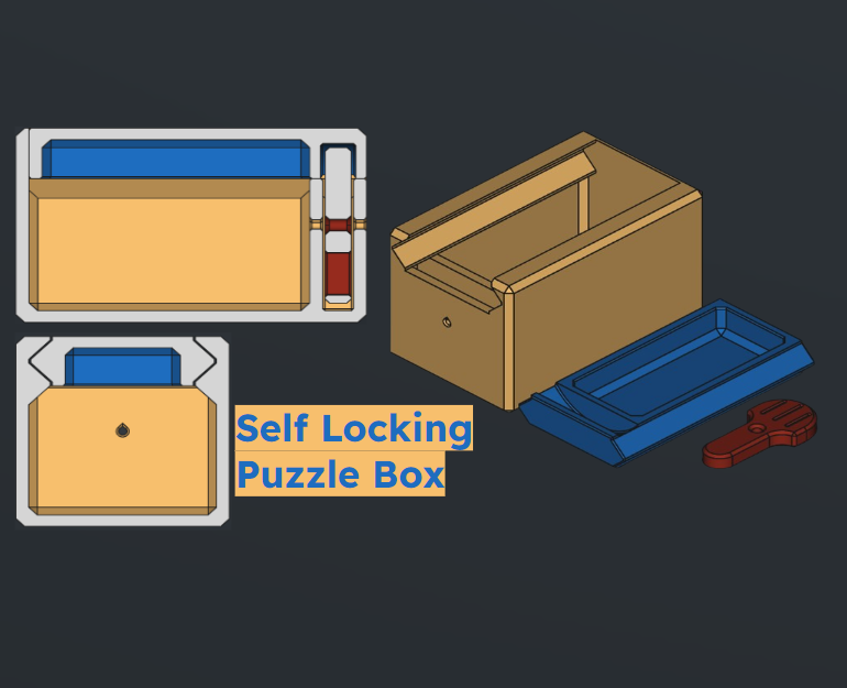 Self Locking Puzzle Box (Only 3 pieces and no suports) by ICant3DPrint ...