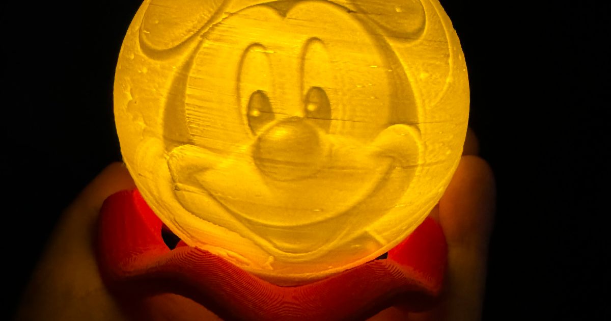 Mickey Mouse Globe Lithophane by MsAdvill | Download free STL model ...