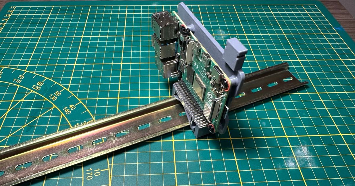 Raspberry Pi DIN Rail Mount by robobit | Download free STL model ...