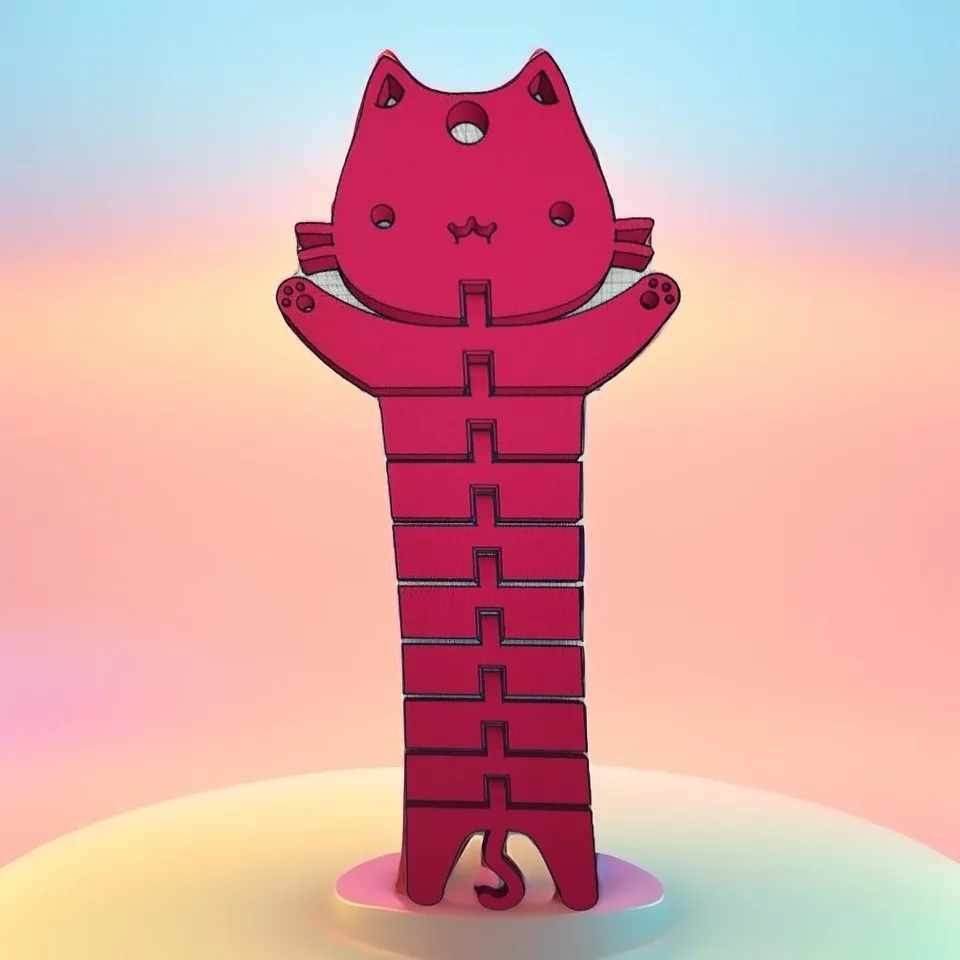 Flexi cat keychain by XMX.PL | Download free STL model | Printables.com