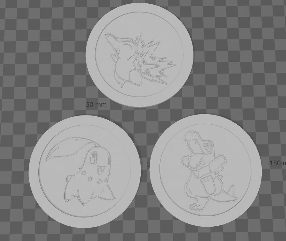 Pokemon Gen 2 Starter Coaster Set by Chloe's 3D Prints | Download free ...
