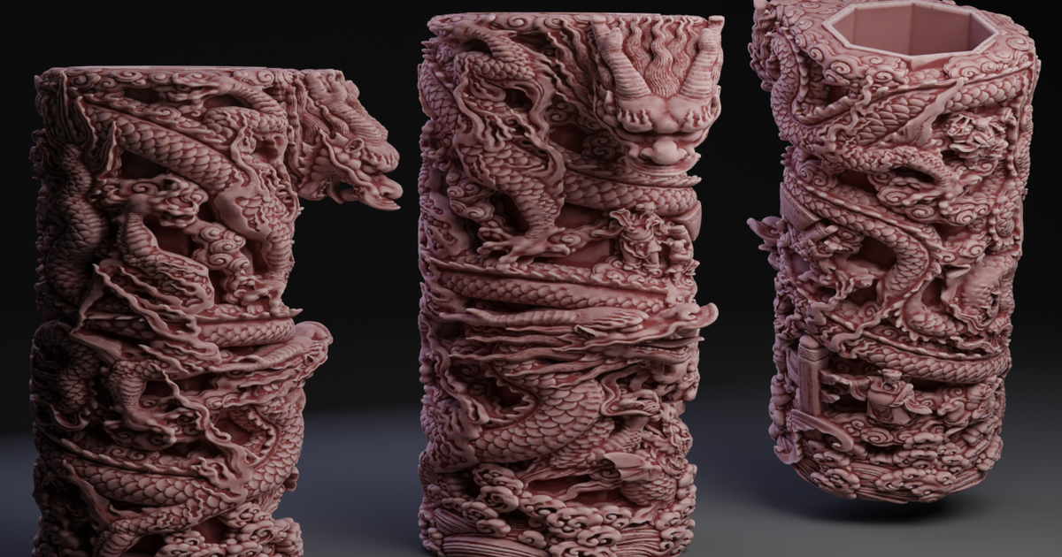 Ornate Chinese Dragon Container by Peter Farell | Printables Store