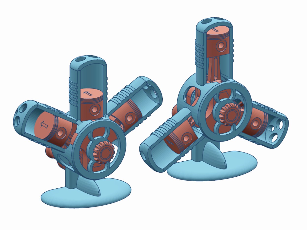 W3 and Y3 Radial Engine models by Bootjevaarder | Download free STL ...