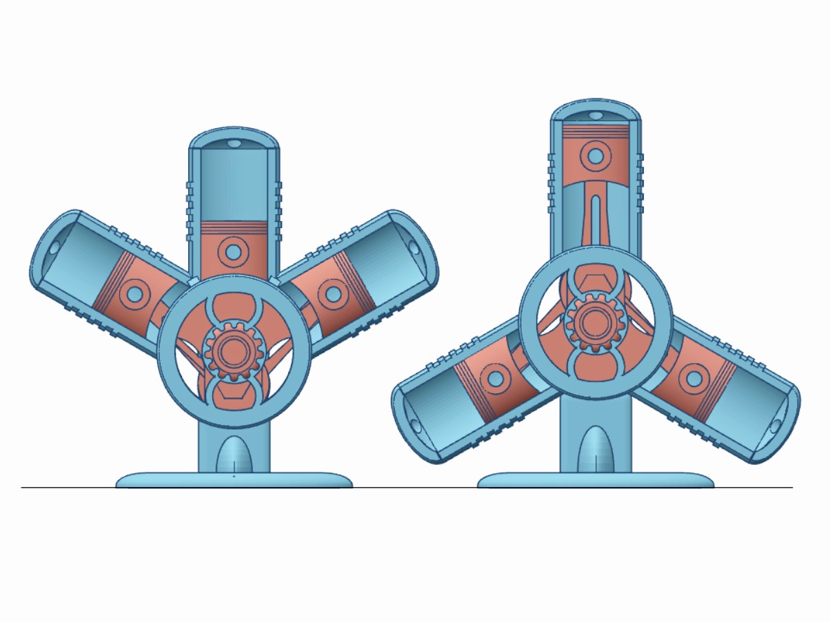 W3 and Y3 Radial Engine models by Bootjevaarder | Download free STL ...