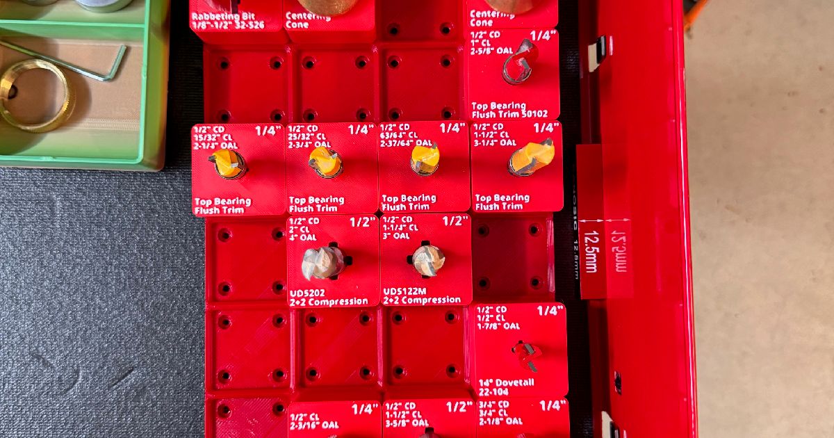 Gridfinity Multi-color Router Bit Holders by jensbodal | Download free ...