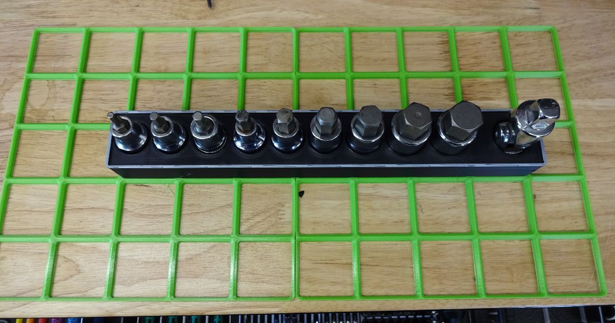 Gridfinity 1/2 hex key socket H4-H19 holder by pietjepuk | Download free STL model | Printables.com