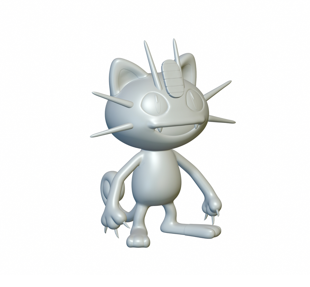 Pokemon Meowth #52 - Optimized for 3D Printing by 3Dprint1UP | Download ...