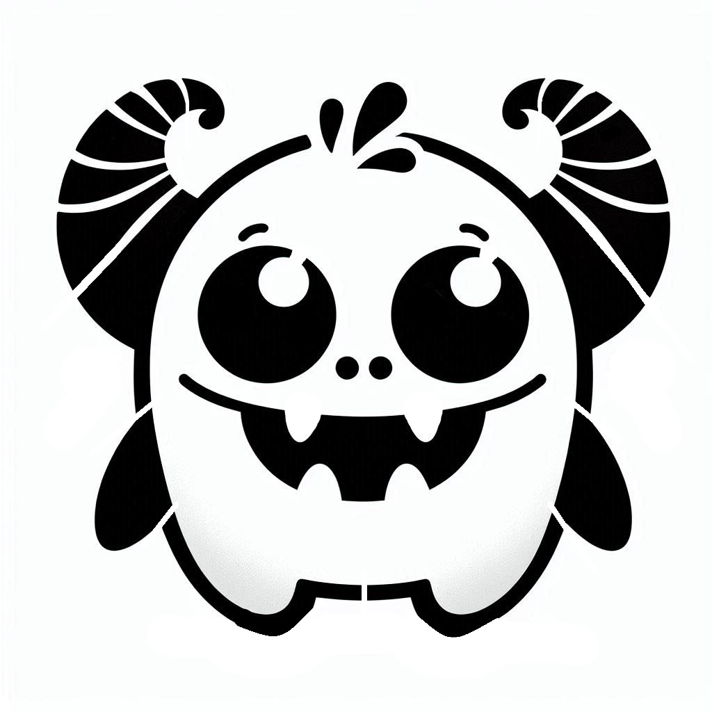 Stencil: Happy monster 2 by Nina Máčová | Download free STL model ...