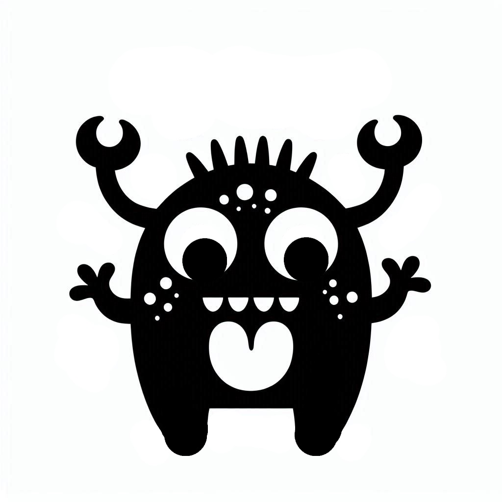 Stencil: Happy monster 3 by Nina Máčová | Download free STL model ...