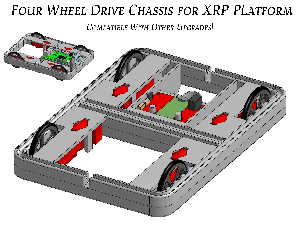 XRP 4 Wheel Drive Chassis Upgrade by AGB | Download free STL model ...