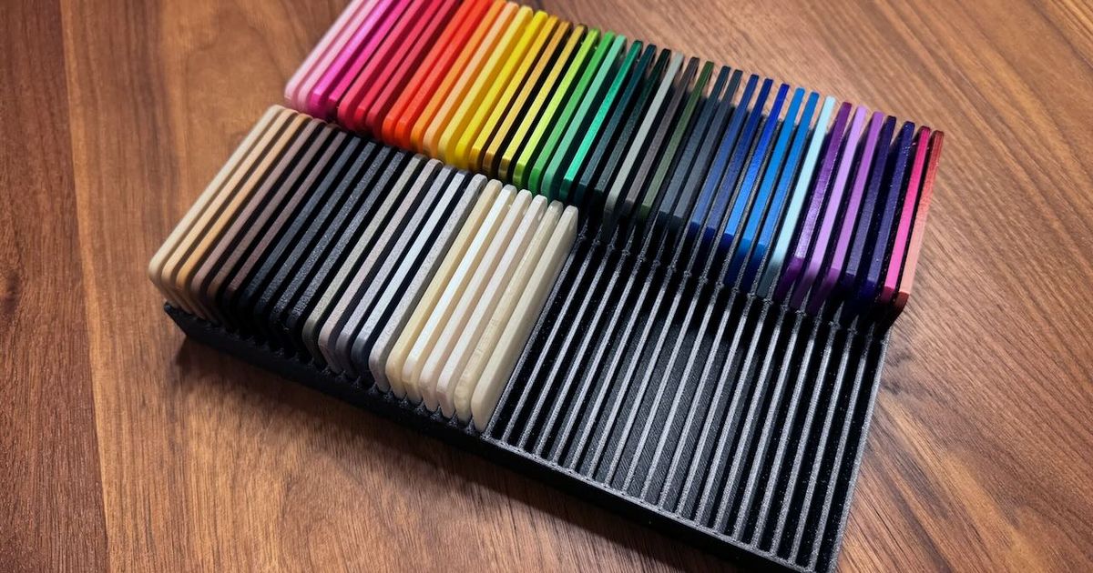 Holder for Filament Swatch Card with Label by Matt Cooper | Download ...