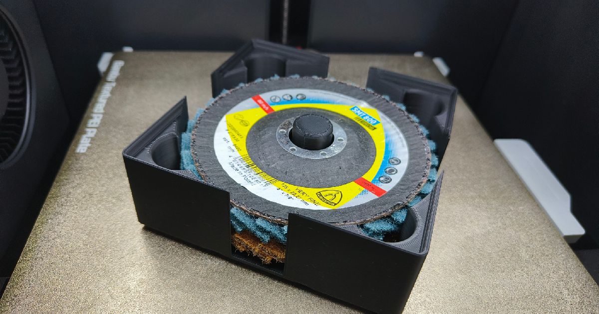 Gridfinity angle grinder disk holder - 125mm by Patrick van der Leer ...