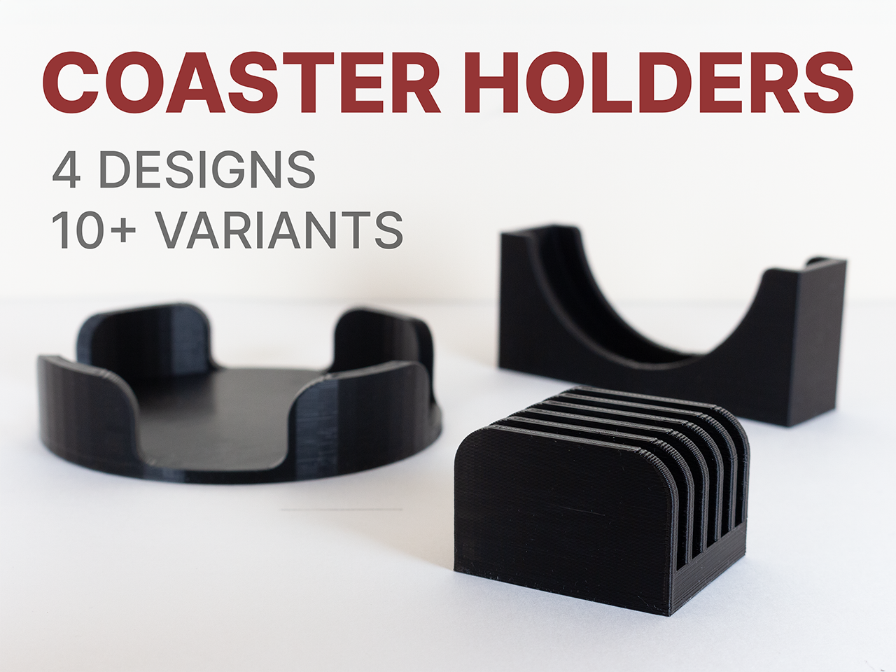 Round Coaster Holders - 10+ Variants by AlexT | Download free STL model ...